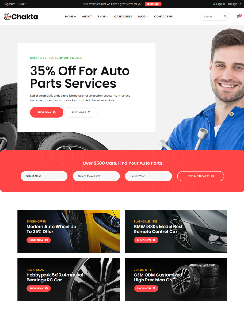 Best Auto Tire Shop website design for $49